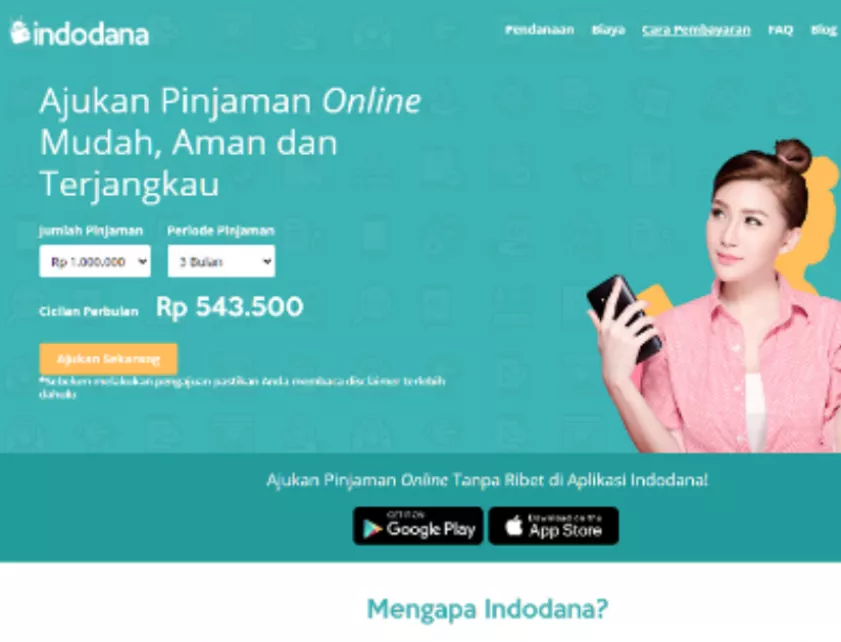 Bunga Indodana 0.3% per Hari. Ini bukti Pengalaman Pinjam.