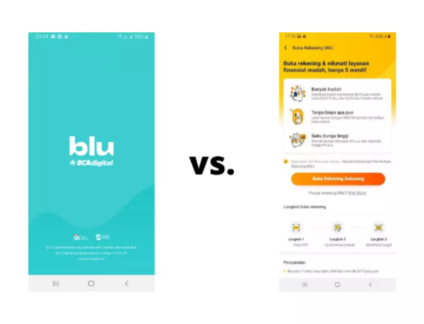 Bunga Neo Bank vs Bunga Blu BCA, Apa Digital Bank Terbaik