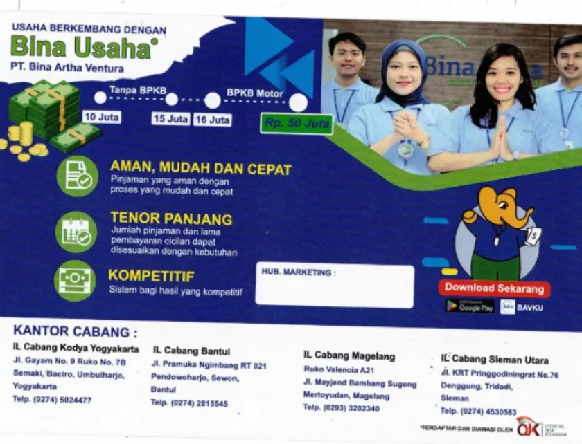 Tabel Angsuran Pinjaman Bina Artha Ventura (2024)